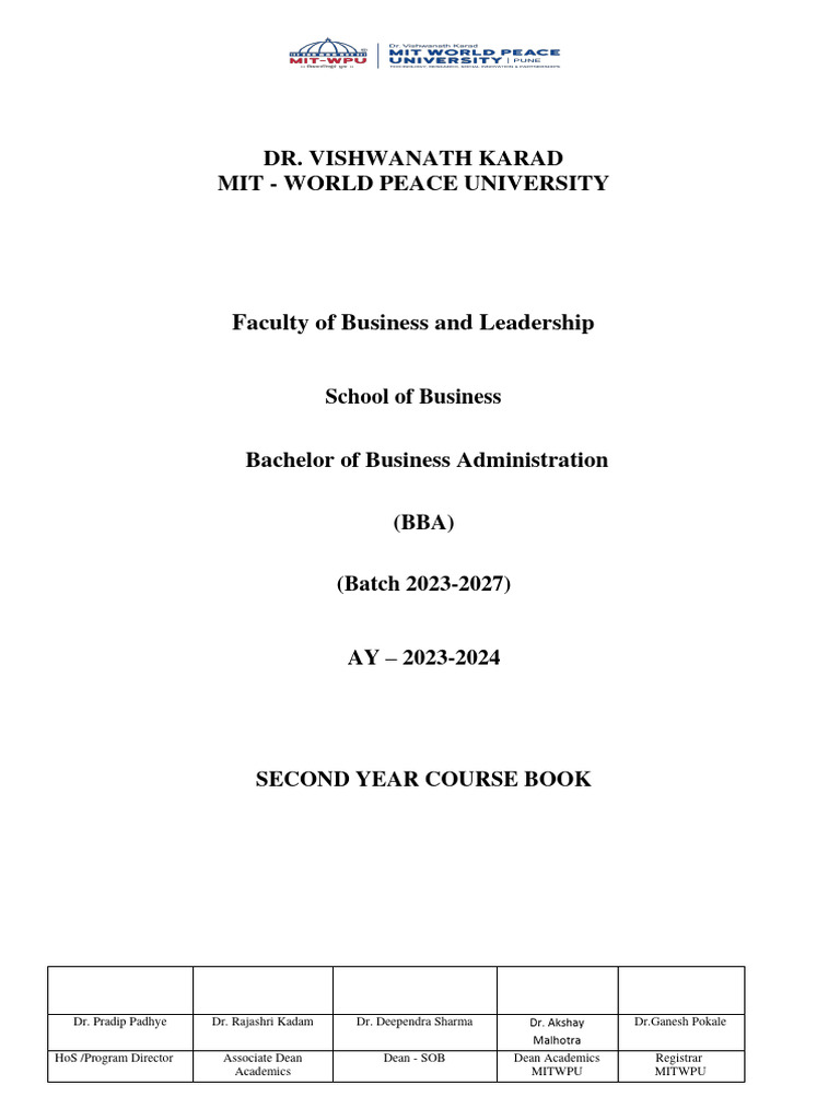 BBA Course Book 2023-2024 Overview | PDF | Governance | Corporate ...
