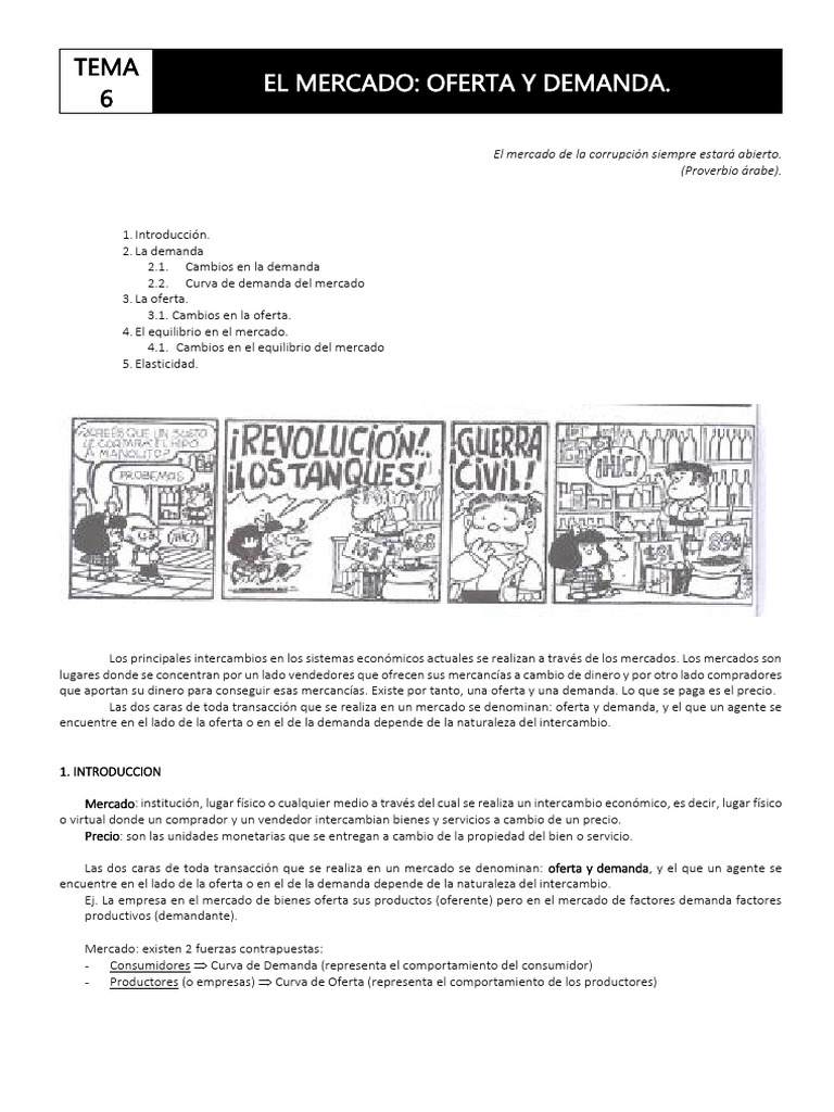 Tema 5 Mercado Oferta y Demanda 2021 Alumnos | Descargar gratis PDF | Oferta (economía) | Oferta ...