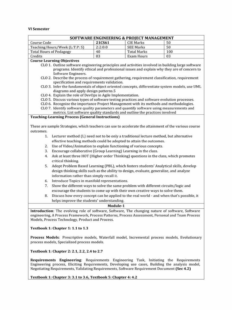 6th Sem Syllabus | PDF