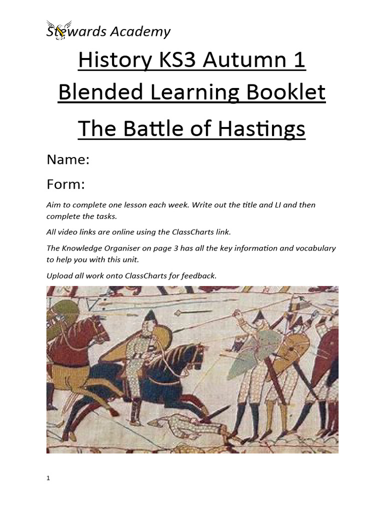 History Y7 1 BLB The Battle of Hastings.250083065 | PDF | Medieval England