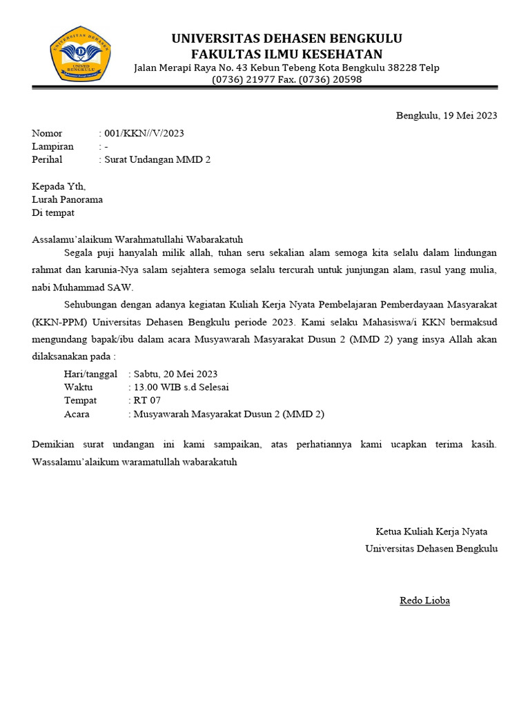 Surat Undangan MMD II | PDF | Sains & Matematika