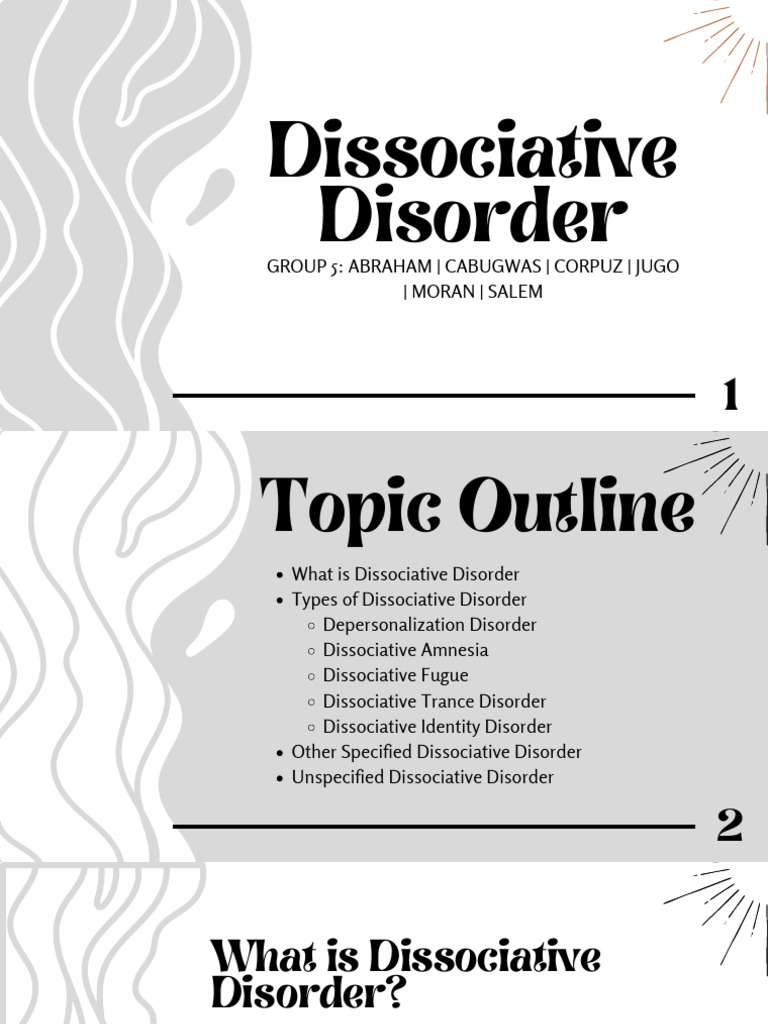 Group 5 Dissociative Disorder | PDF | Dissociation (Psychology ...