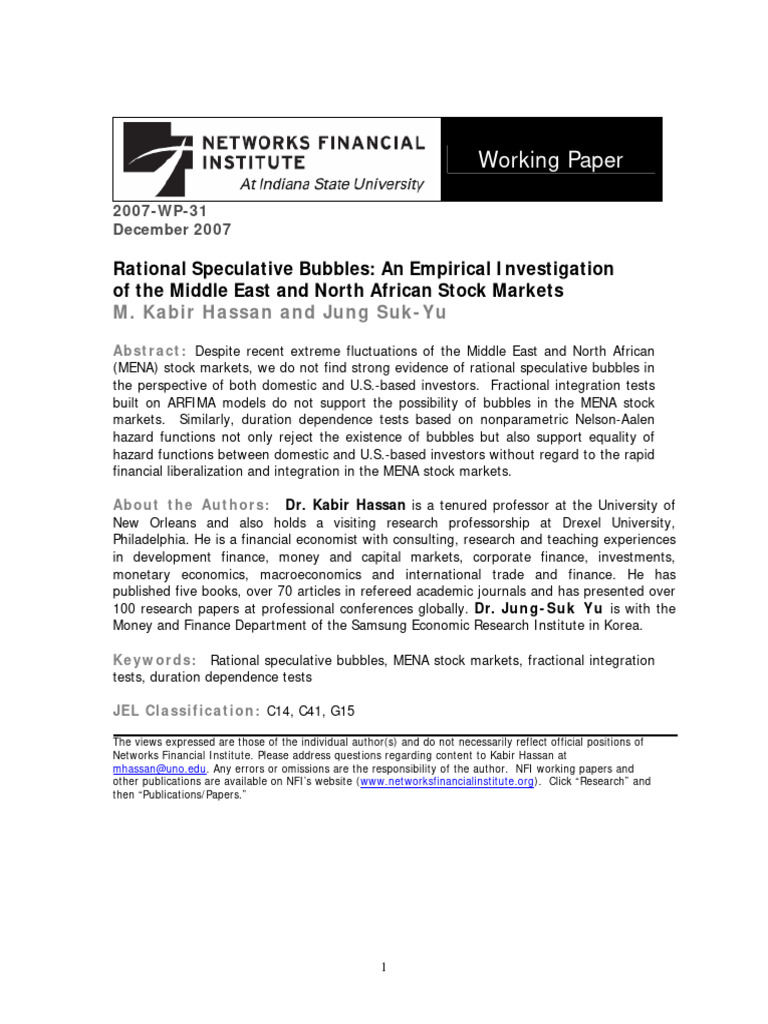 Rational_Speculative_Bubbles_An_Empirica | Download Free PDF | Economic ...