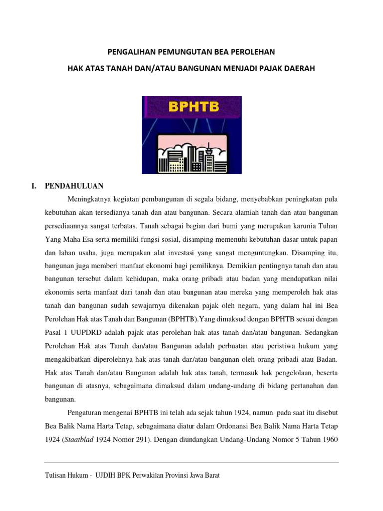 Tulisan Hukum BPHTB Final | PDF | Ilmu Sosial