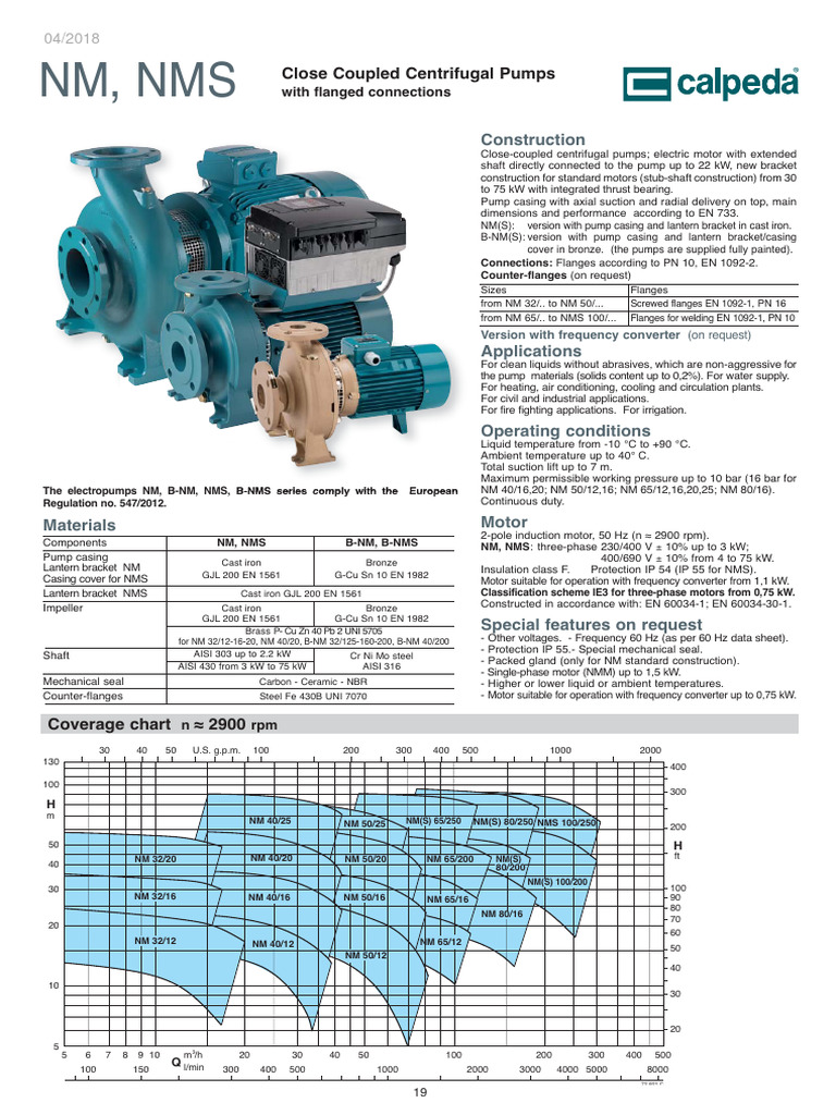 Katalog CALPEDA NM-NMS | PDF | Pump | Electrical Engineering