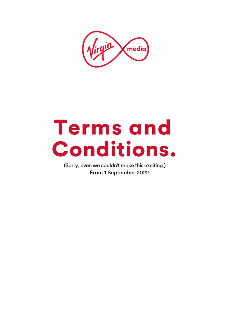 Virgin Media Terms 220901 v4 | PDF | Computer Network | Internet