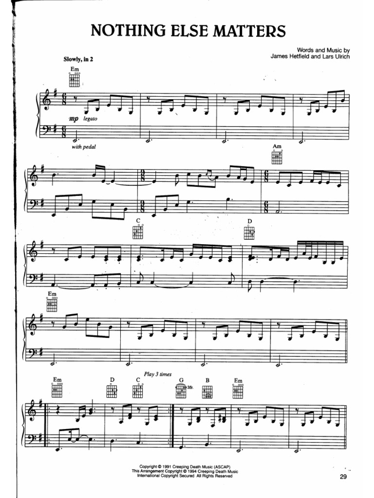 Metallica Nothing Else Matter | PDF