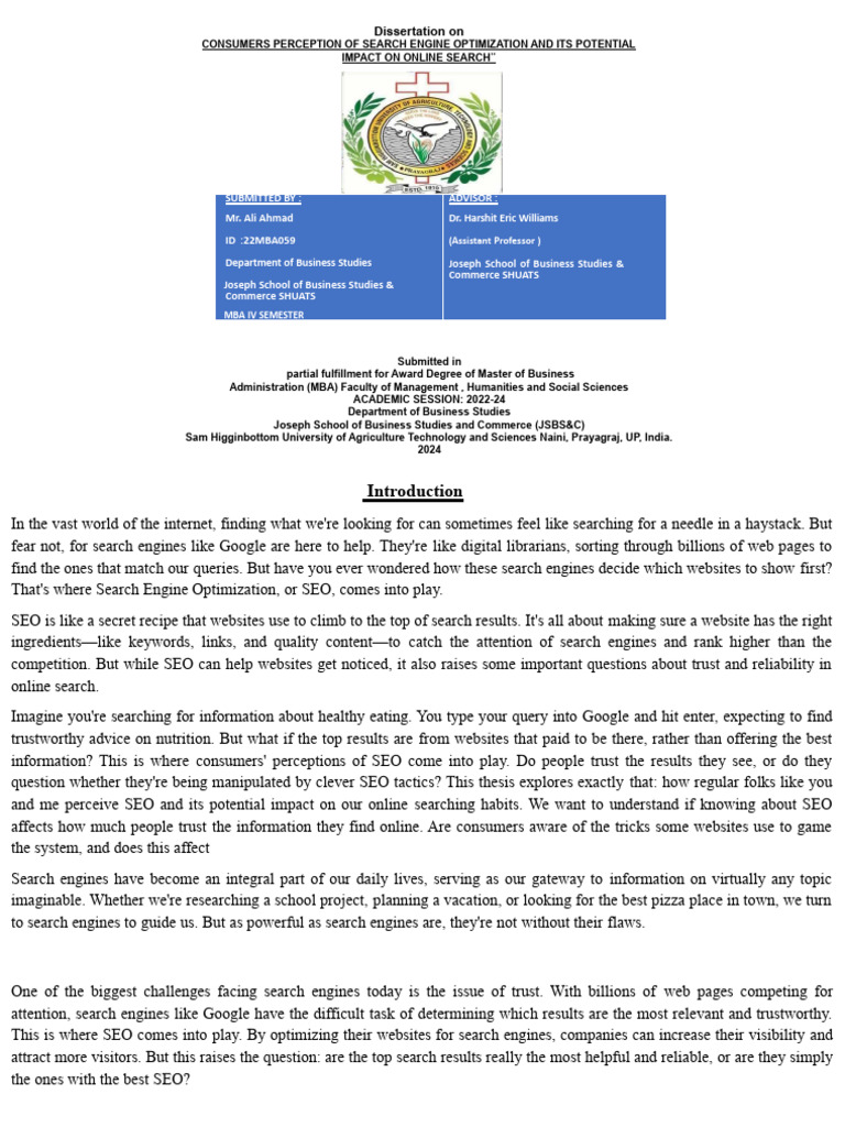 Dissertation On | PDF | Search Engine Optimization | Methodology