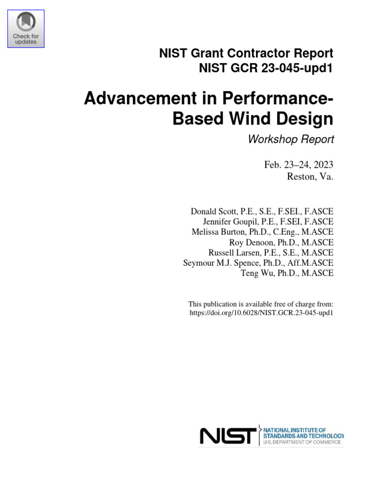 NIST GCR 23-045-Upd1 | PDF | Reliability Engineering | Tropical Cyclones