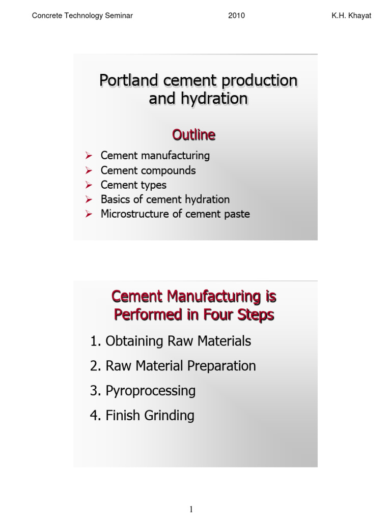 A3 Cement Production and Hydration | PDF | Cement | Concrete