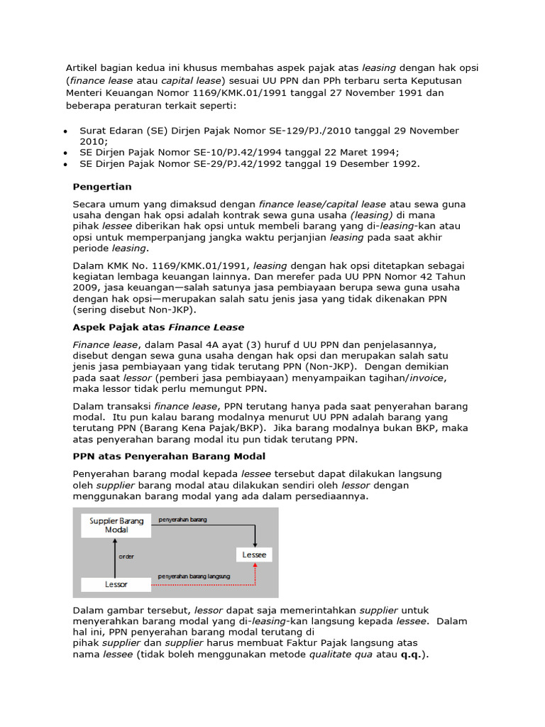 Pajak Leasing dengan Hak Opsi | PDF | Bisnis | Hukum