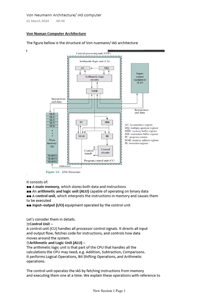 Computer Architecture Pdf Random Access Memory Central Processing Unit
