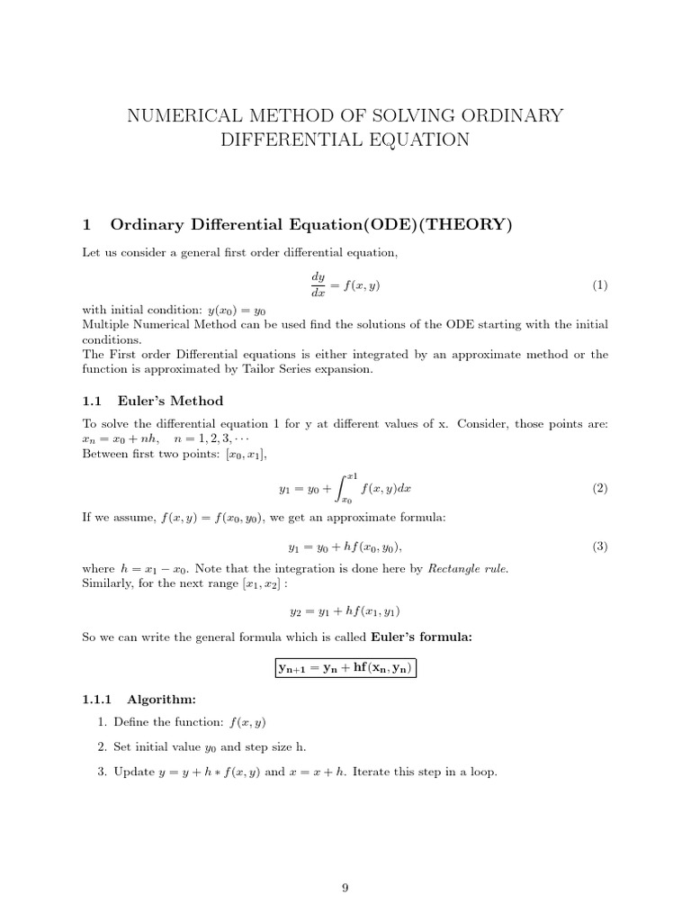 Differential Equation | PDF | Ordinary Differential Equation | Algorithms