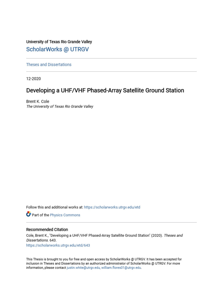 Developing A Uhfvhf Phased Array Satellite Ground Station Pdf 7807