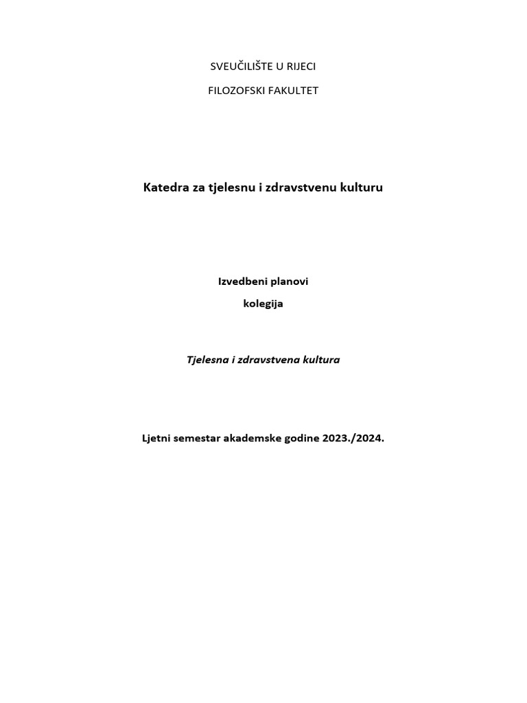 TZK Izvedbeni 2023 2024 LJS | PDF