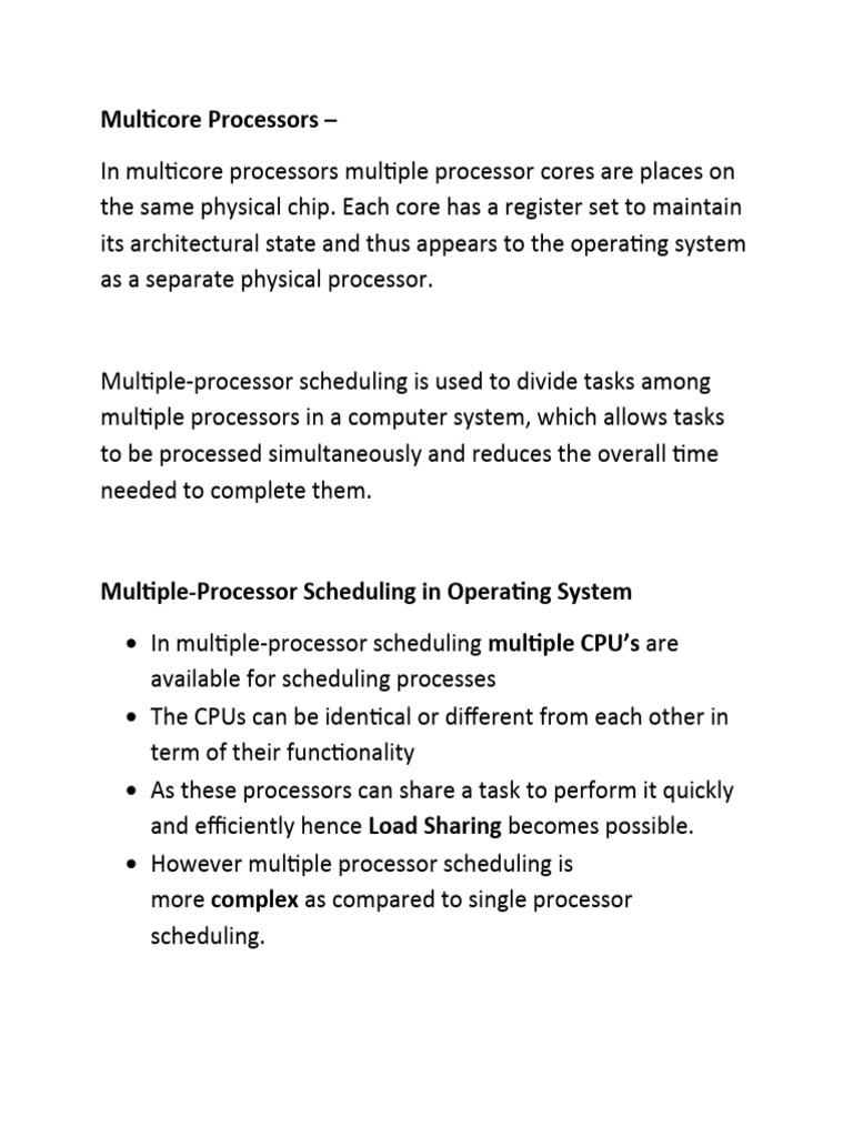 Multi processor sheduling | PDF | Central Processing Unit | Scheduling (Computing)