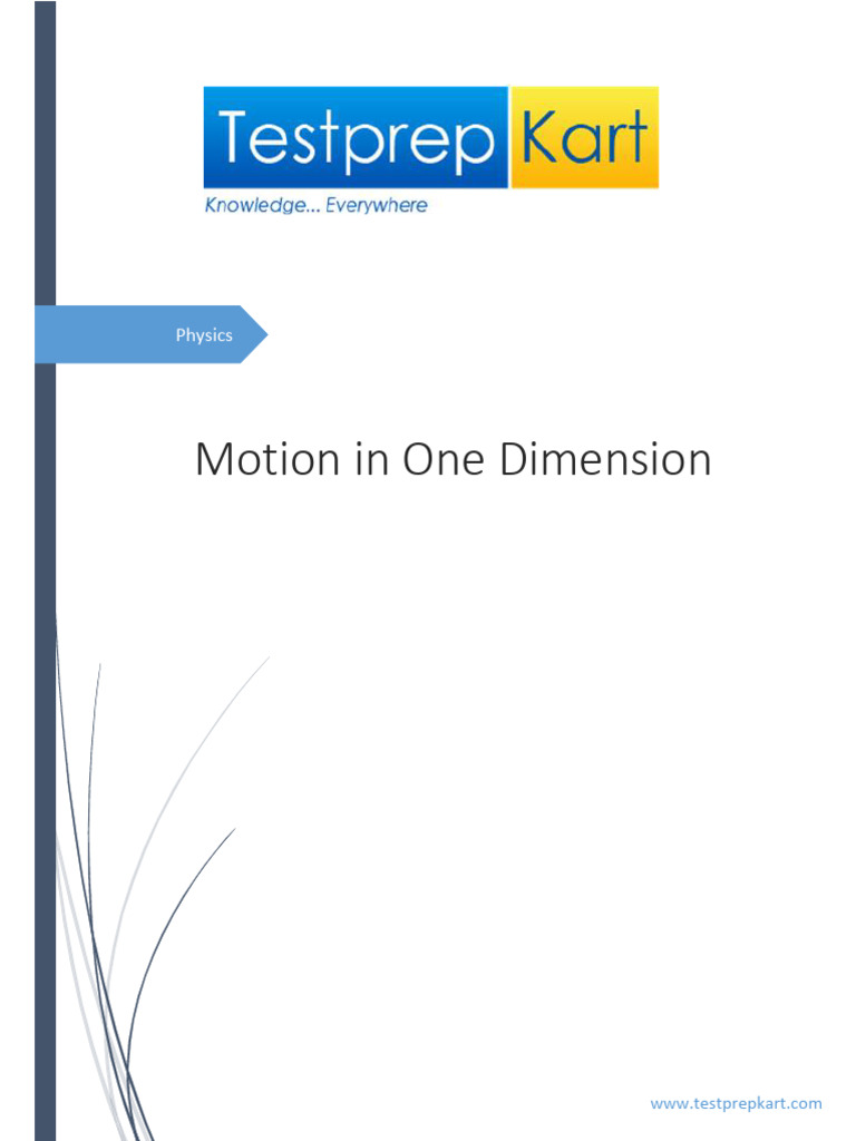 02_Physics_Motion in One Dimension | Download Free PDF | Acceleration ...