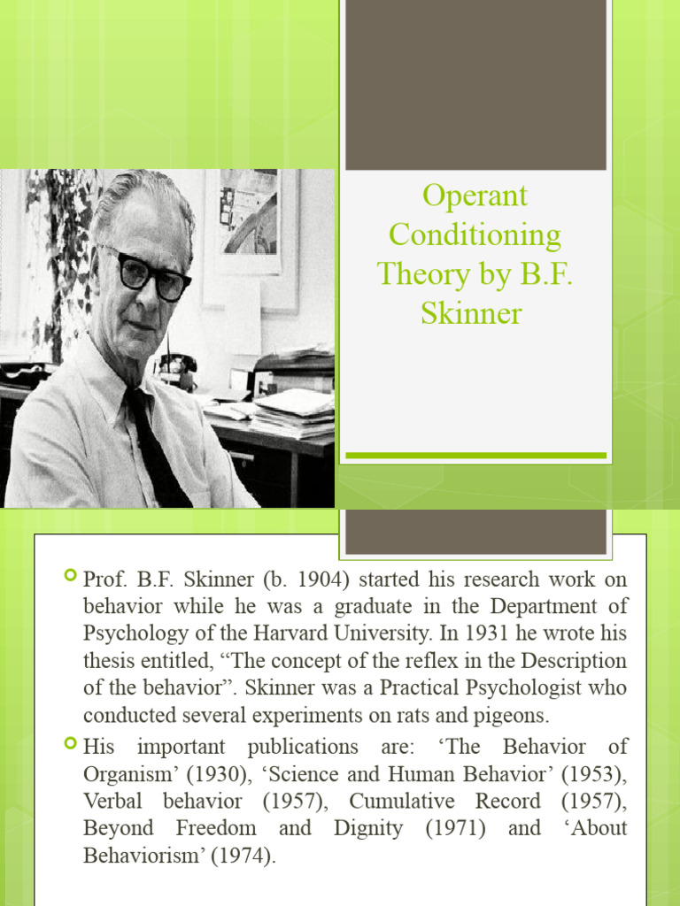 Operant Conditioning Explained by Skinner | PDF | Reinforcement | Cognition