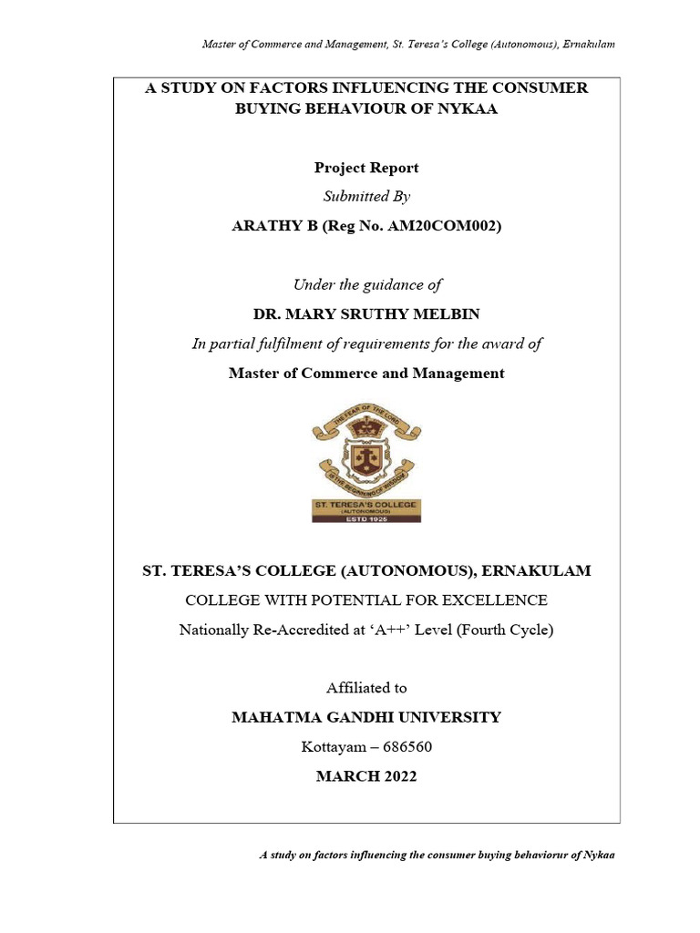 Mba 4 TH Sem Aryan | Download Free PDF | Consumer Behaviour | Behavior