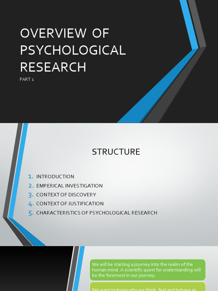 OVERVIEW OF PSYCHOLOGICAL RESEARCH | PDF | Psychology | Placebo