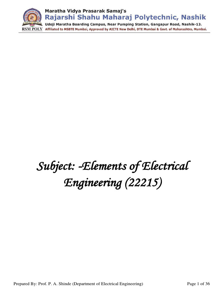 RSM Question Bank EEC 22215 PAS Compressed | PDF | Transformer | Inductance