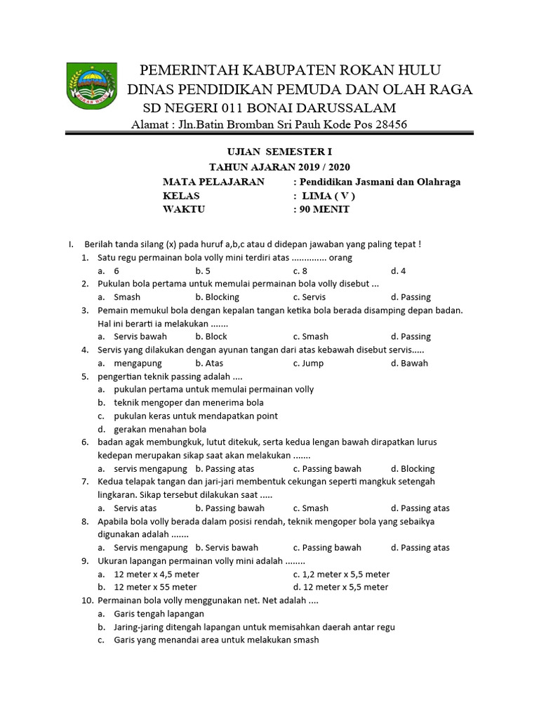 Uas SMSTR 1 Kelas 5 | PDF