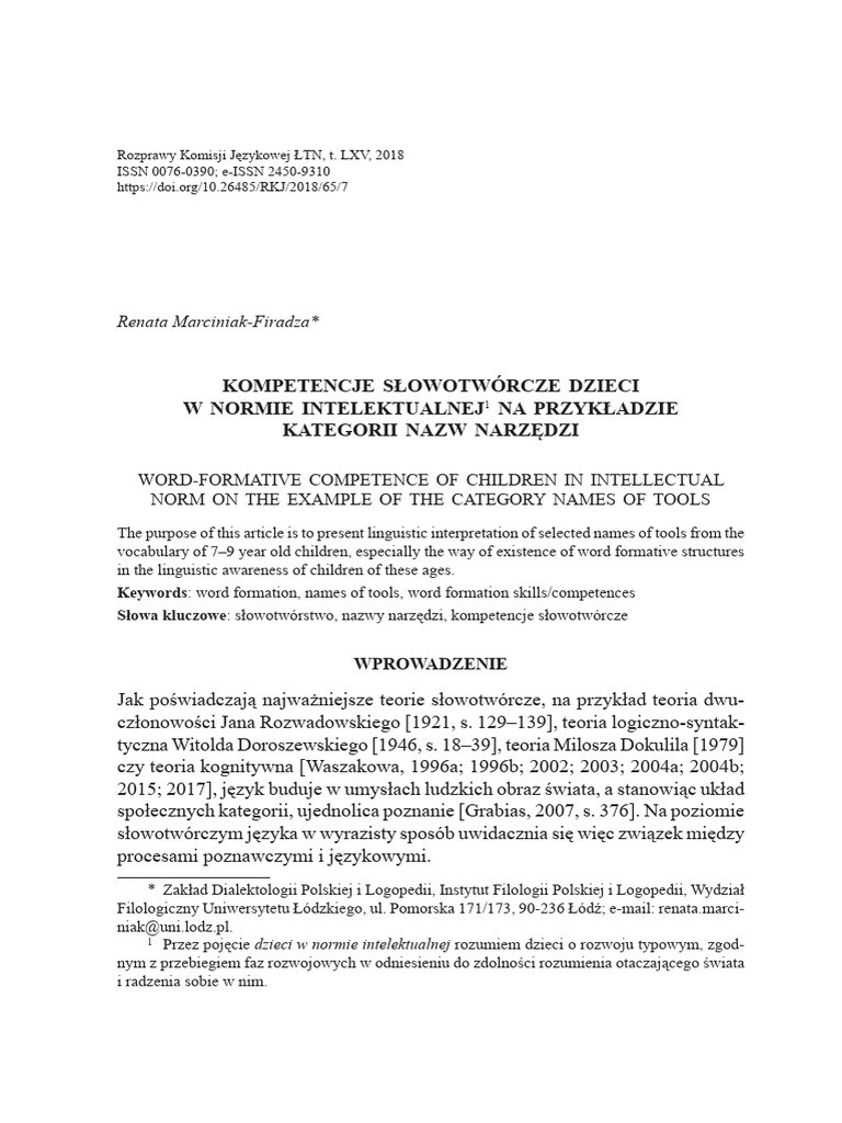 +neologizmy Dziecięce - Marciniak | PDF