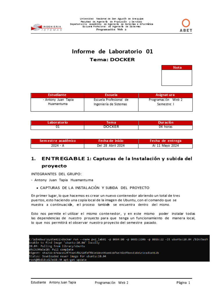 Informe Lab01 | PDF | Ingeniería de software | Software