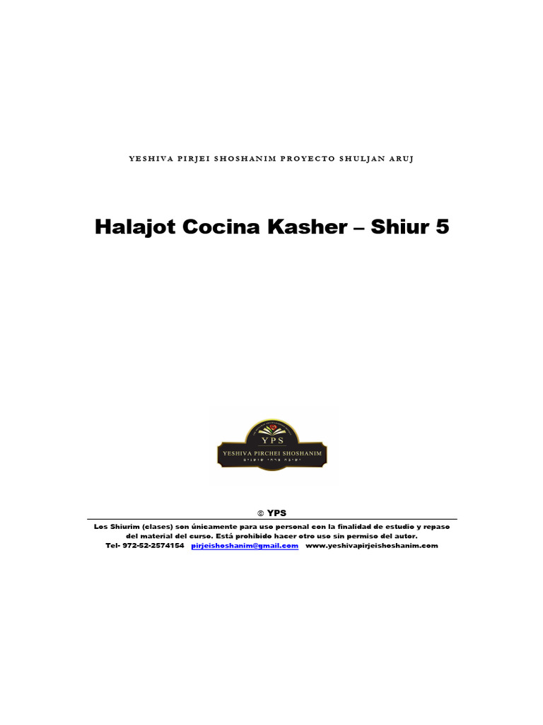 Cocina Kasher: Leyes y Prácticas | PDF | Alimentos | Halakha