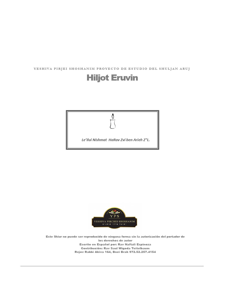 Halajá de Reshut Harabim y Eruvin | PDF | Halakha | Teología judía