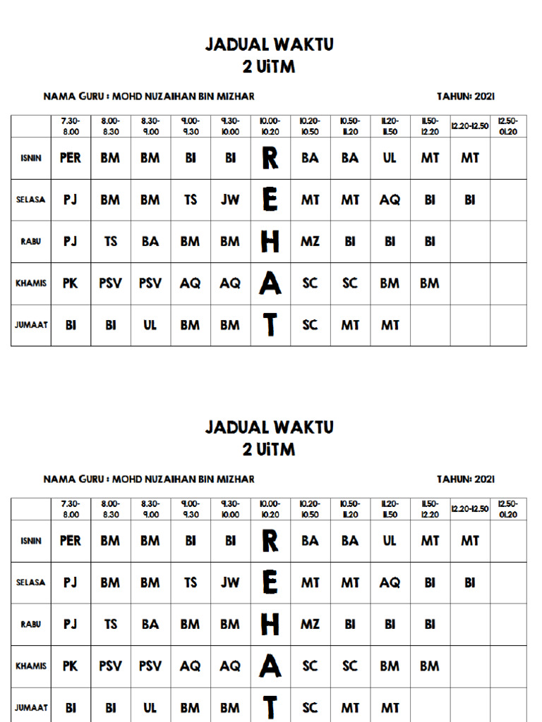 Jadual Pdf