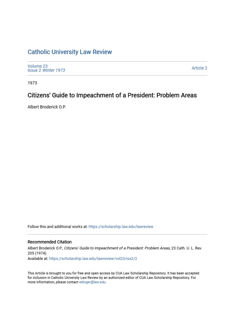 Citizens Guide To Impeachment of A President - Problem Areas | PDF ...