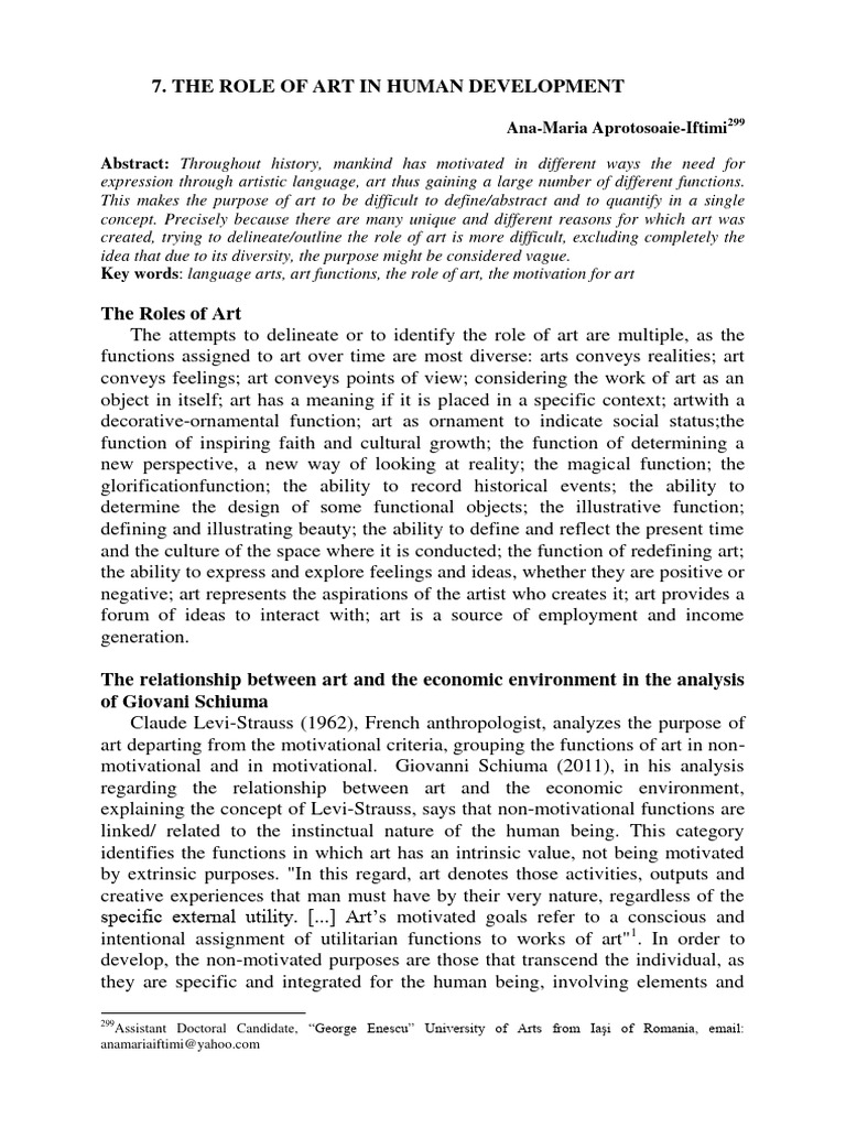 The Impact of Art on Human Growth | PDF | Psychology | Cognition