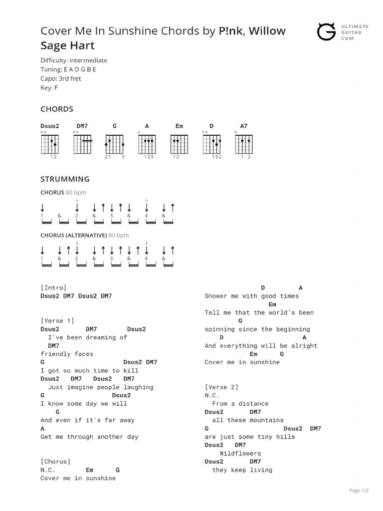 Cover Me in Sunshine Chords | PDF