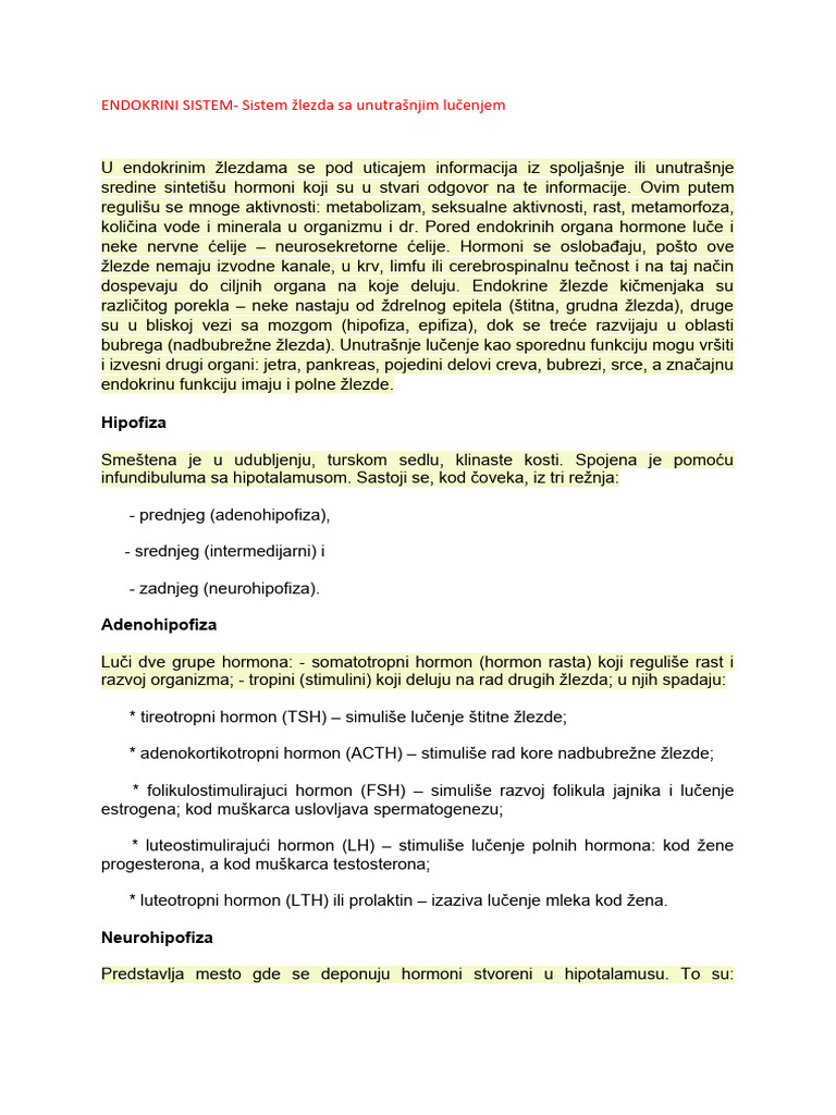 Endokrini sistem | PDF