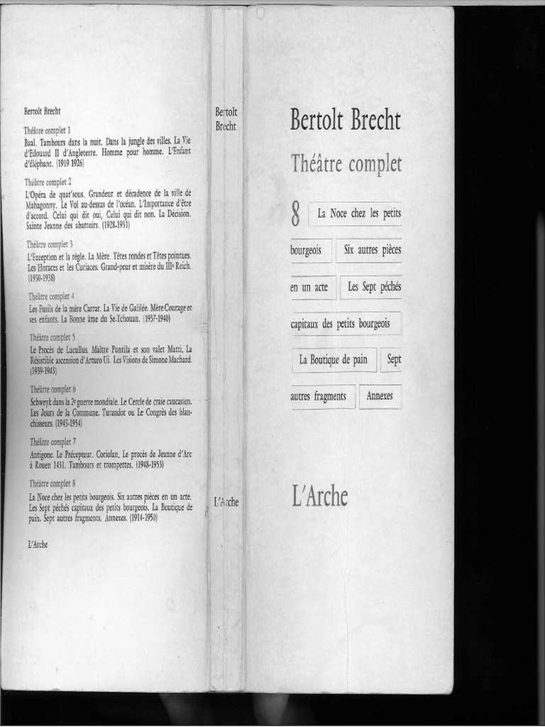 BRECHT Bertolt - Le Mendiant Ou Le Chien Mort | PDF