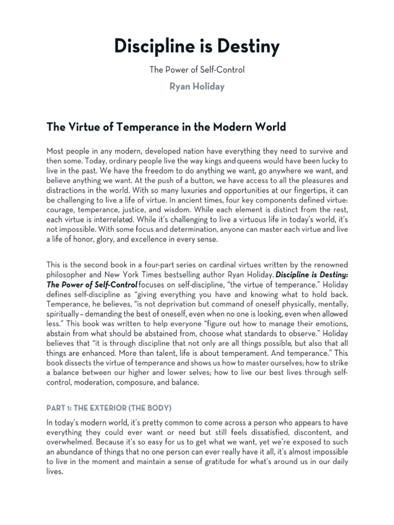 Discipline Is Destiny | PDF