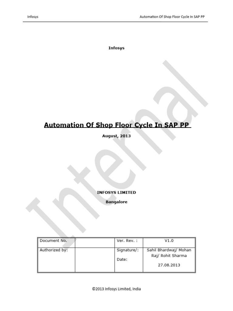 Auto Shopfloor SAP PP | PDF | Automation | Computing