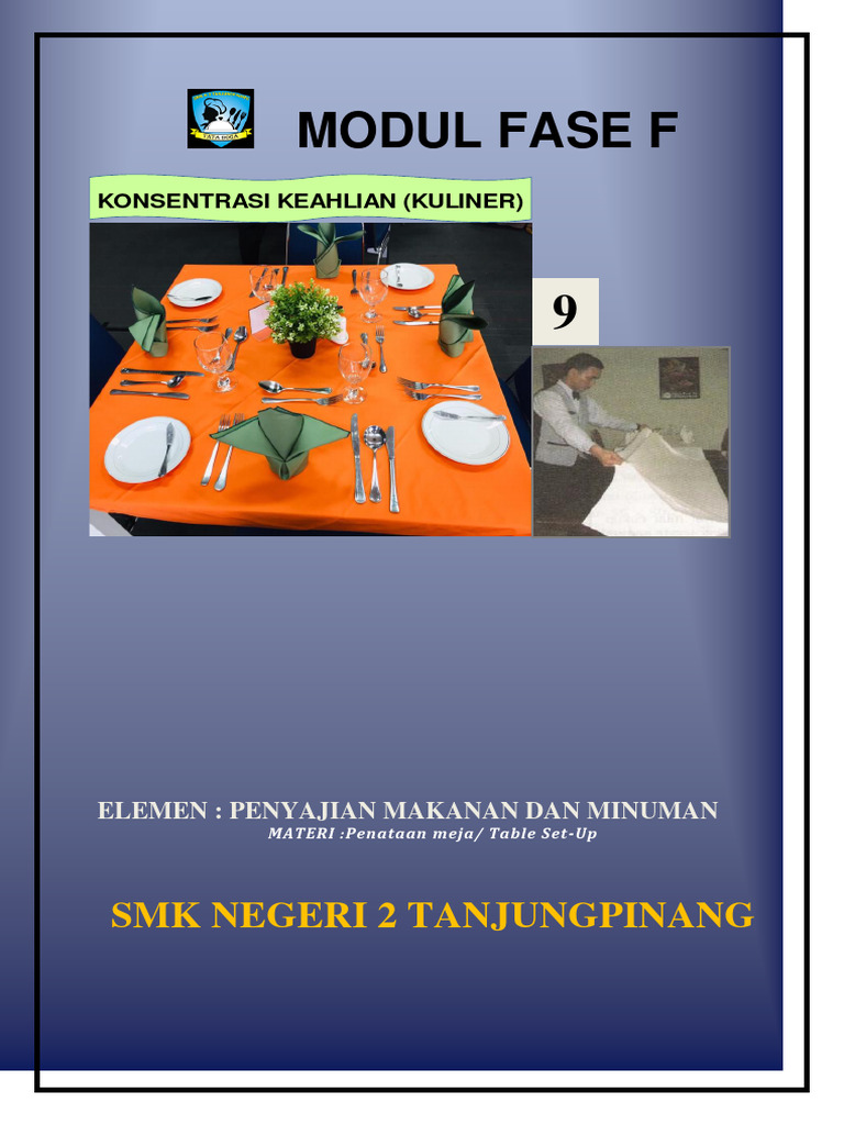 Modul 9 Fase F (Elemen 4) Menata Meja | PDF