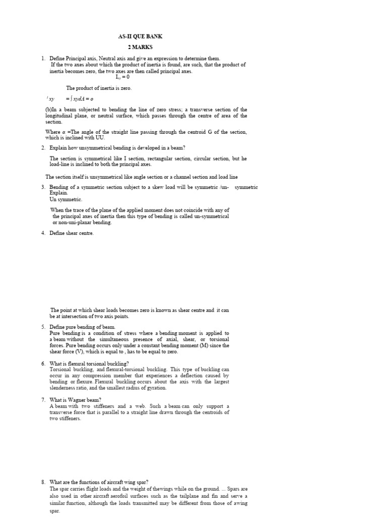 AE6502 Aircraft Structures II 2 | PDF | Bending | Buckling