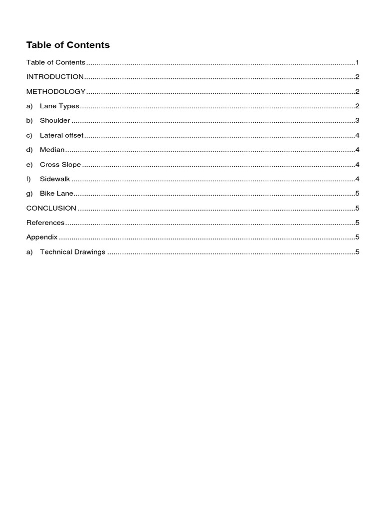 Road design Report with technical drawings | Download Free PDF | Lane ...