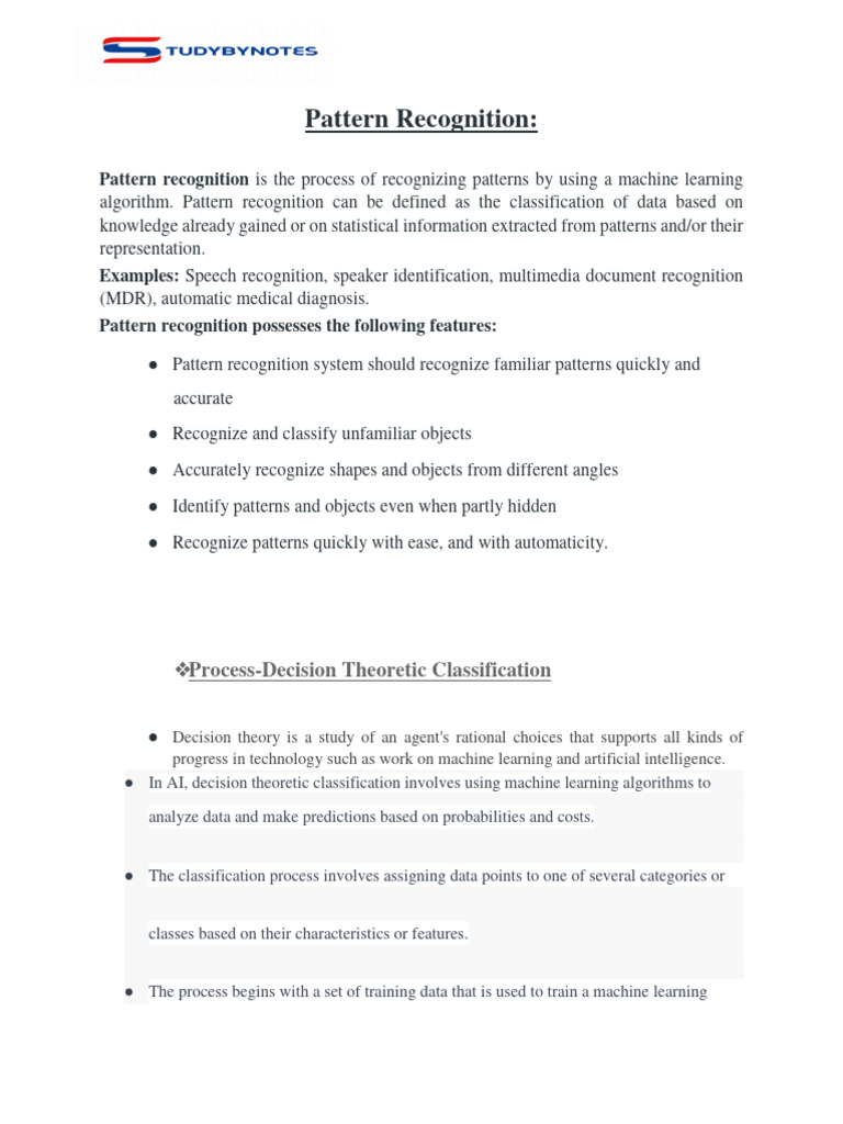 Pattern-Recognition-ai-notes | PDF | Statistical Classification ...