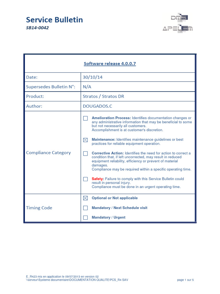 SB14-0042 - Sofware Release 4.0.0.7 | PDF | Server (Computing) | Computer Engineering