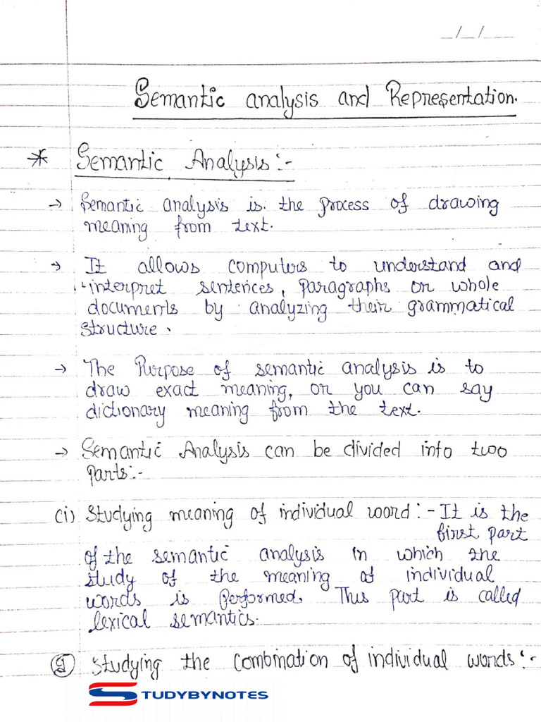 Semantic Analysis and Representation | PDF