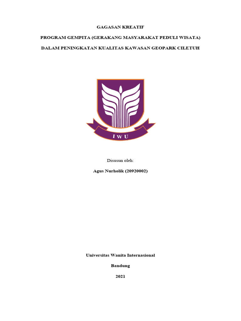 Gagasan Kreatif - Agus Nurholik - Universitas Wanita Internasional | PDF