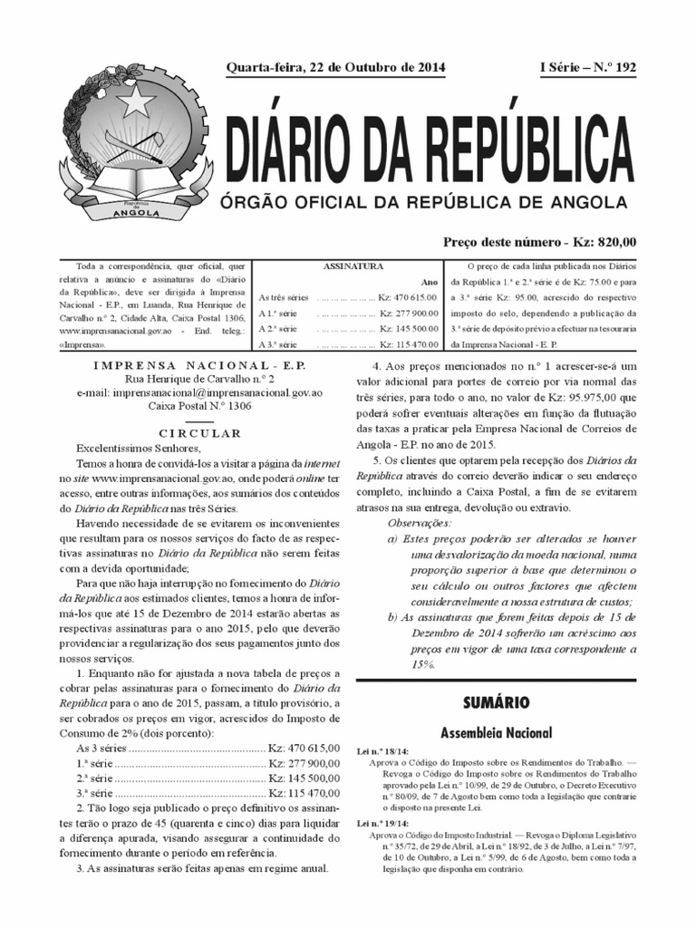 Lei 21-14-Codigo Geral Tributário | PDF