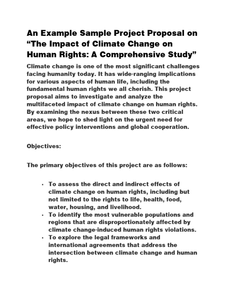 Climate Change and Human Rights Proposal | PDF | Climate Change | Policy