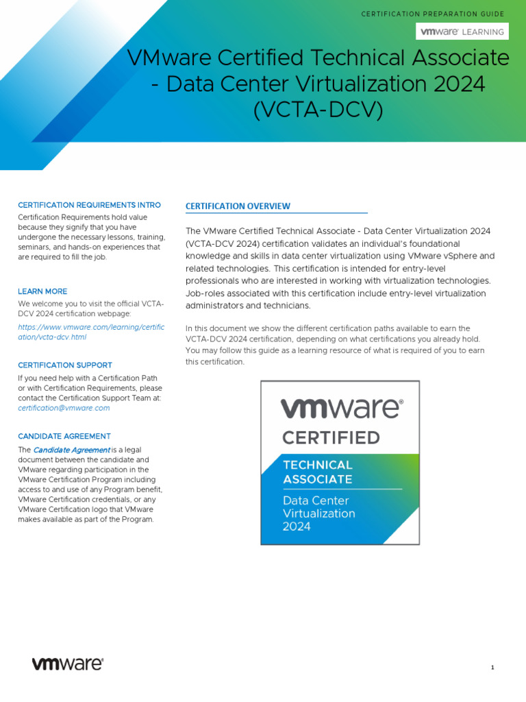 vmw-VCTA-DCV-certification-preparation-guide | PDF | Certification ... vmw-VCTA-DCV-certification-preparation-guide | PDF | Certification ...