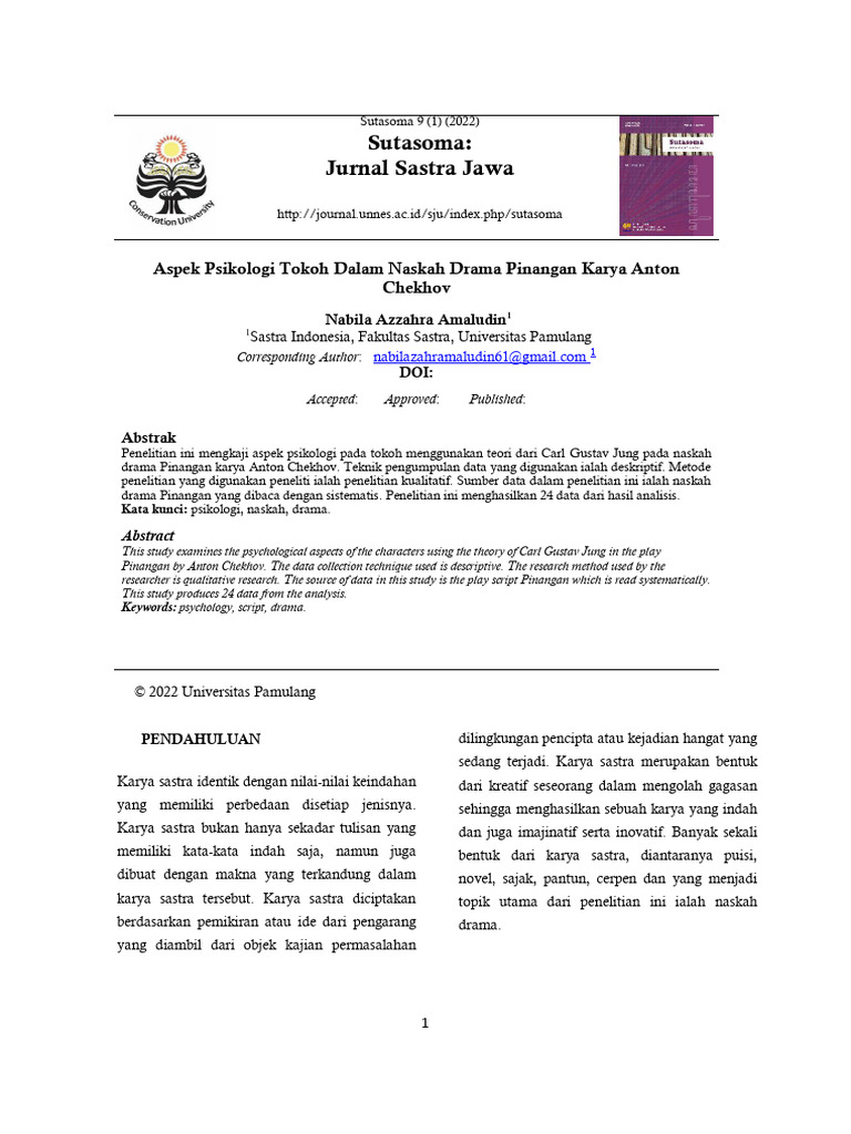 Aspek Psikologi dalam Drama Pinangan | PDF