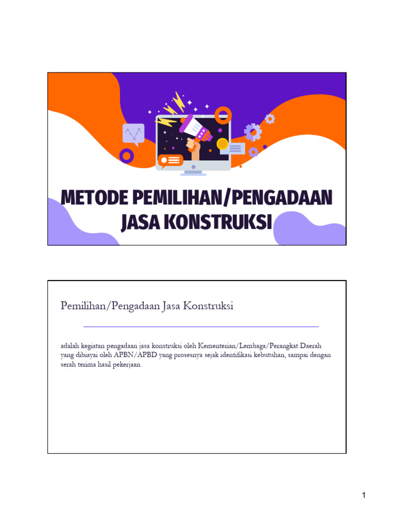 Metoda Pemilihan Atau Pengadaan Jasa Konstruksi | PDF
